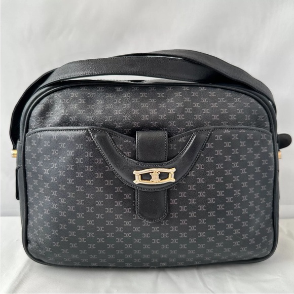 Celine | Bags | Celine Navy Triomphe Logo Crossbody | Poshmark